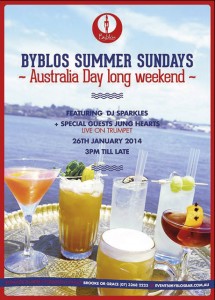 Byblos: Summer Sunday - Australia Day Weekend - DJ Mr SparkleDJ Mr Sparkle