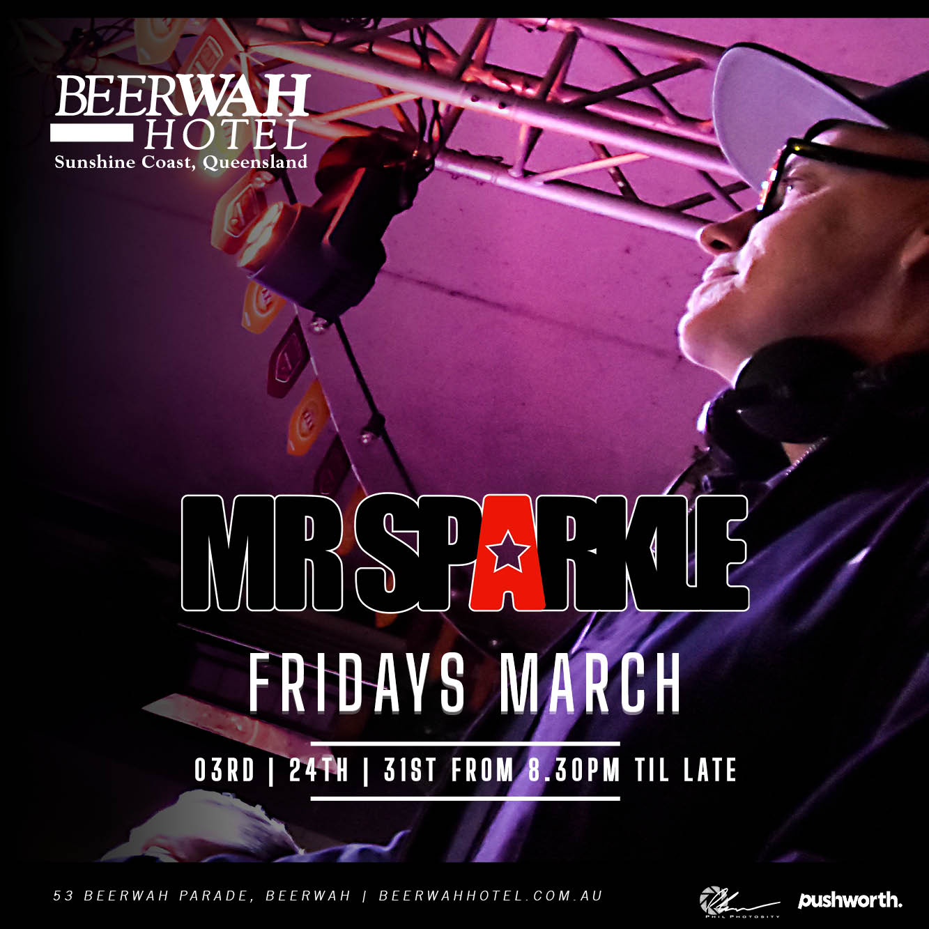 Mr Sparkle playing at Beerwah Hotel every Saturday in JulyDJ Mr Sparkle